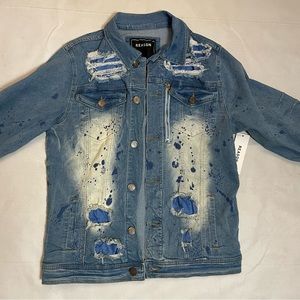 Reason | Jackets & Coats | Nwt New Reason Paint Splatter Denim Jacket ...